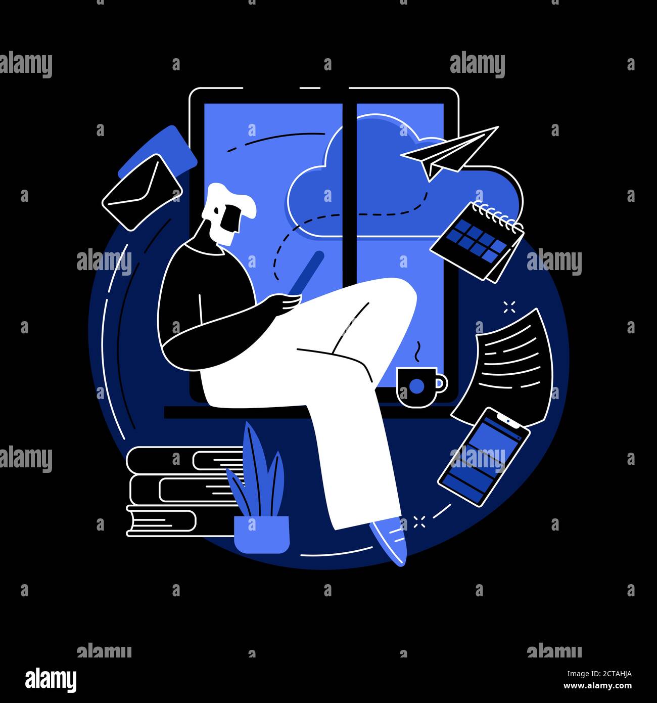 Stay at home abstract concept vector illustration Stock Vector Image ...