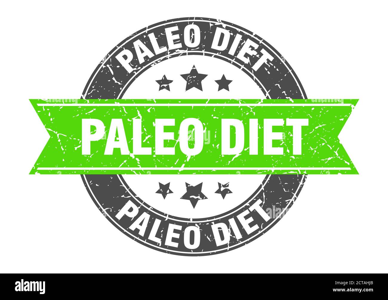 paleo diet round stamp with ribbon. sign. label Stock Vector Image ...