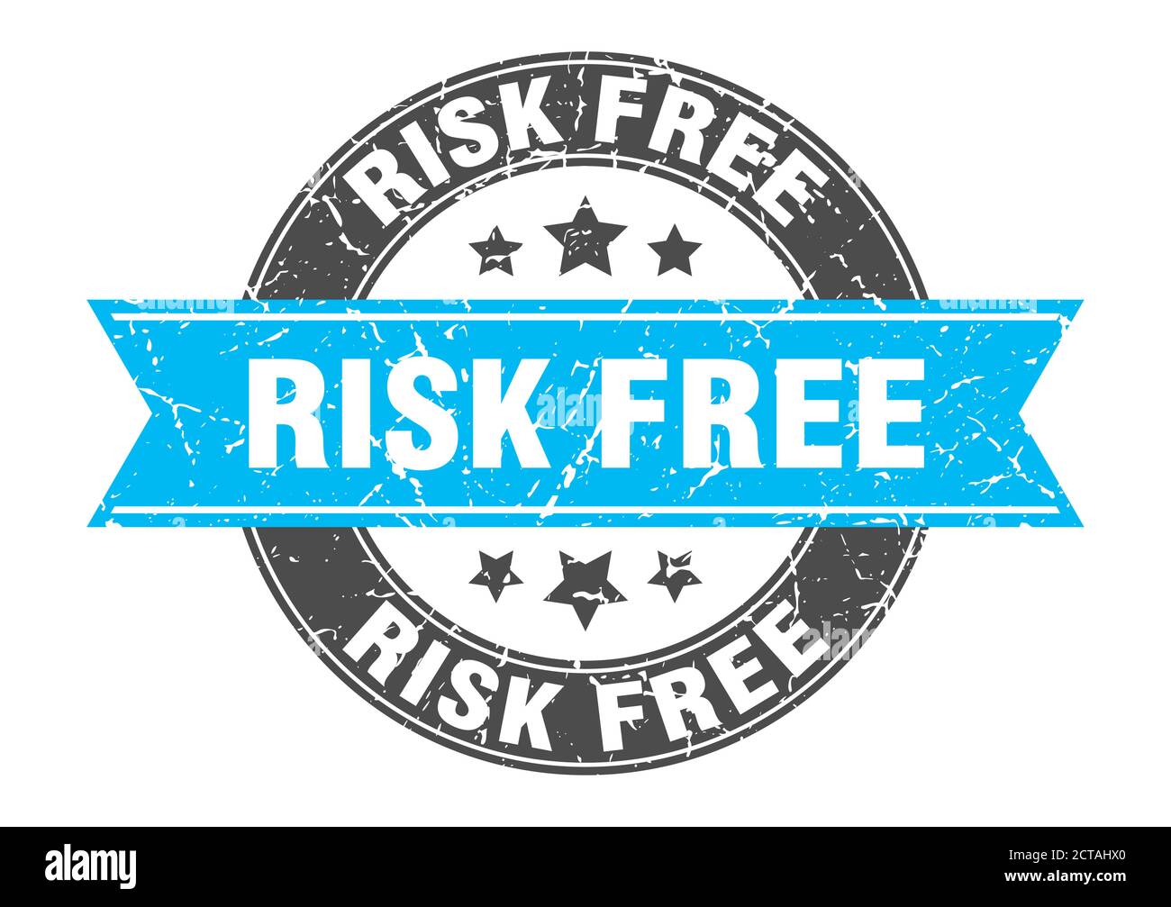 risk free round stamp with ribbon. sign. label Stock Vector Image & Art ...
