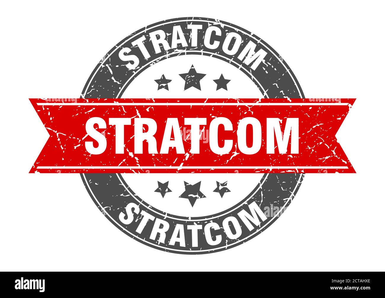 stratcom round stamp with ribbon. sign. label Stock Vector Image & Art ...