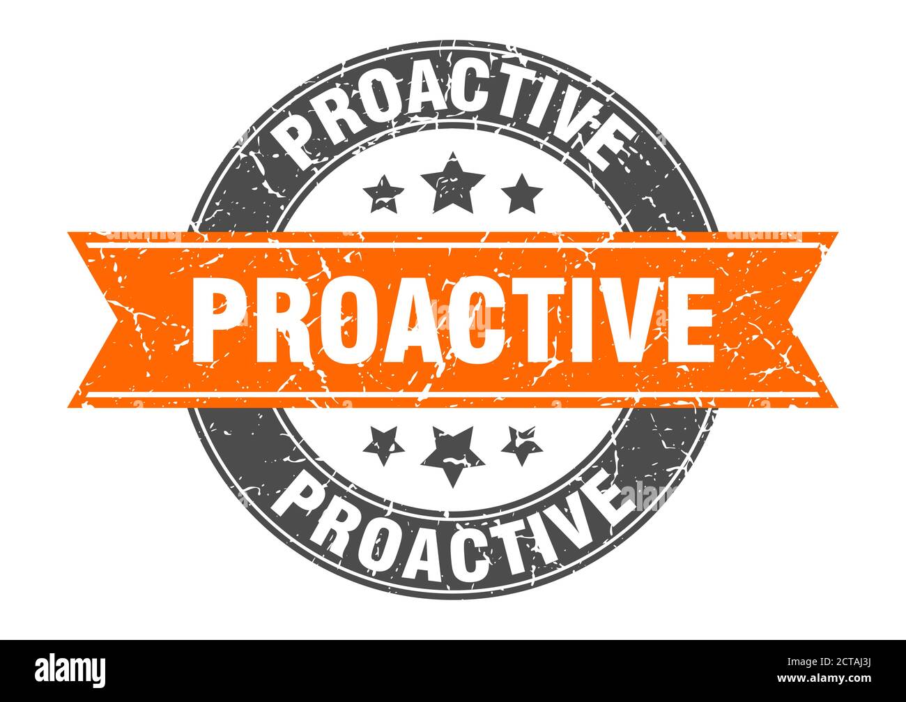 proactive round stamp with ribbon. sign. label Stock Vector Image & Art ...