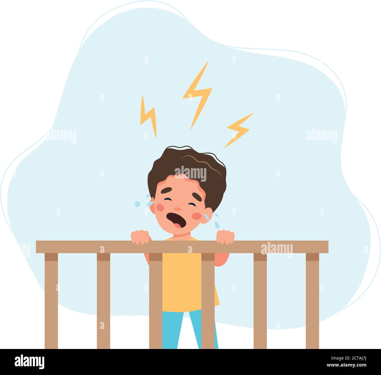 Cartoon illustration mom crying baby hi-res stock photography and ...