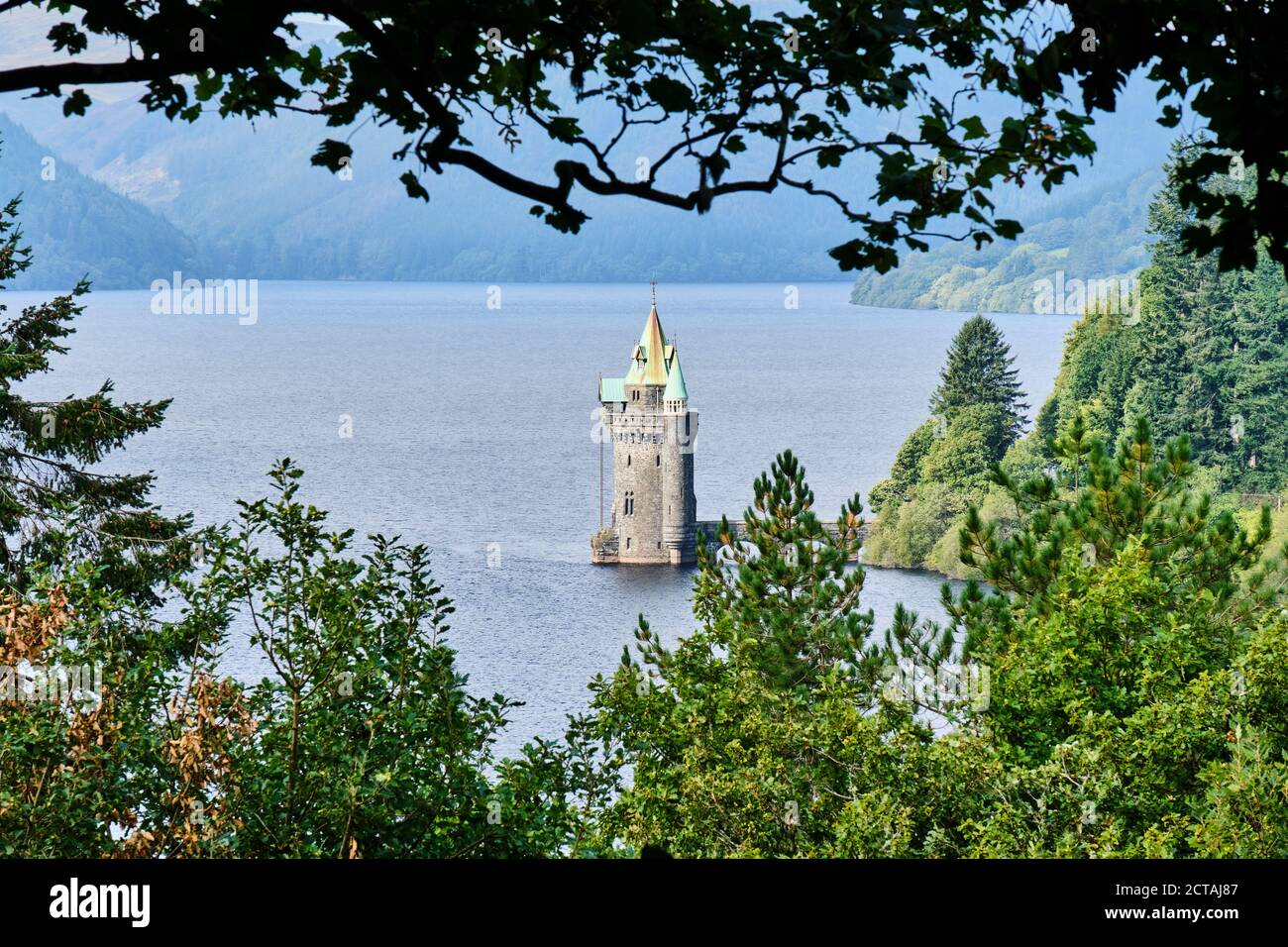 The Straining Tower at Lake Vyrnwy, Powys, Wales Stock Photo - Alamy