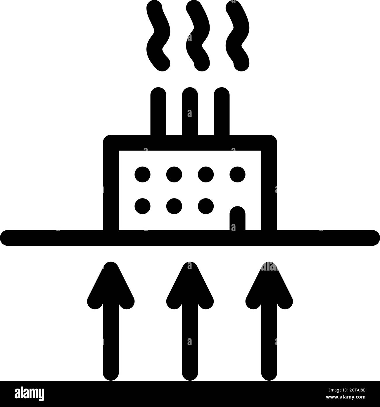 geothermal heating factory icon vector outline illustration Stock ...