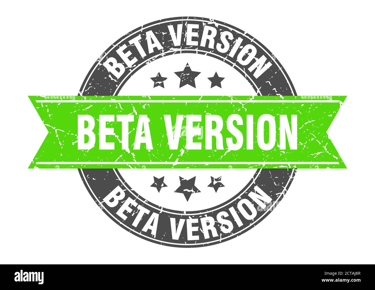 beta version round stamp with ribbon. sign. label Stock Vector Image ...