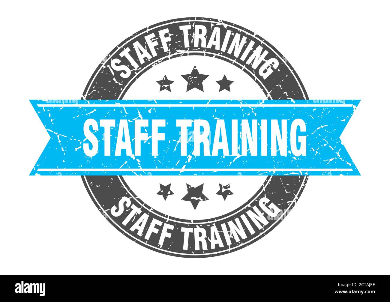 staff training round stamp with ribbon. sign. label Stock Vector Image ...
