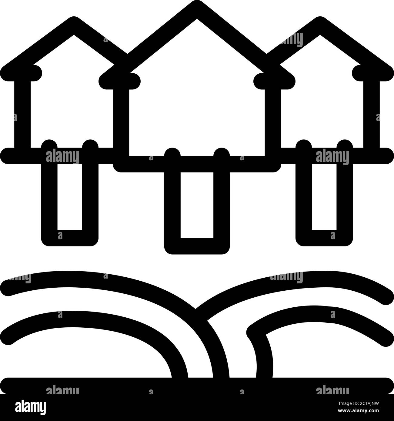 house natural heating icon vector outline illustration Stock Vector ...