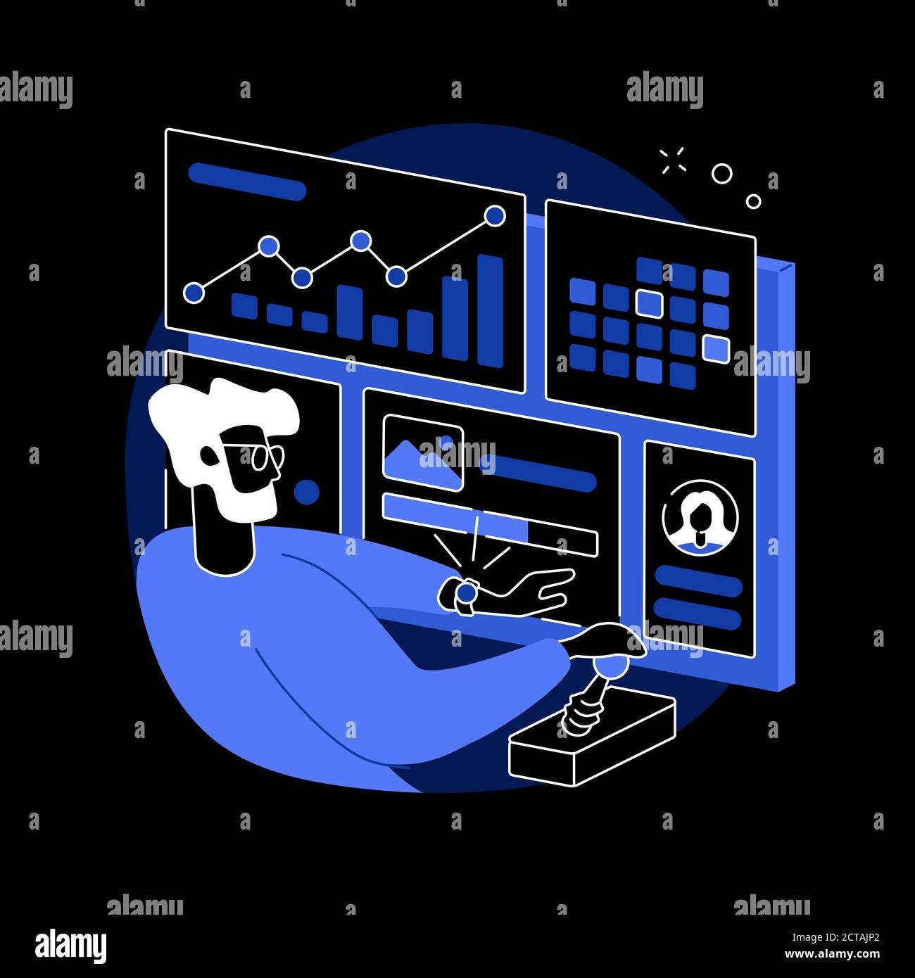 Social media dashboard abstract concept vector illustration Stock ...