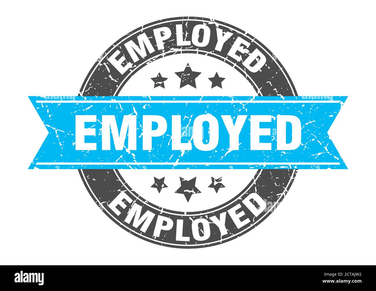 employed round stamp with ribbon. sign. label Stock Vector Image & Art ...