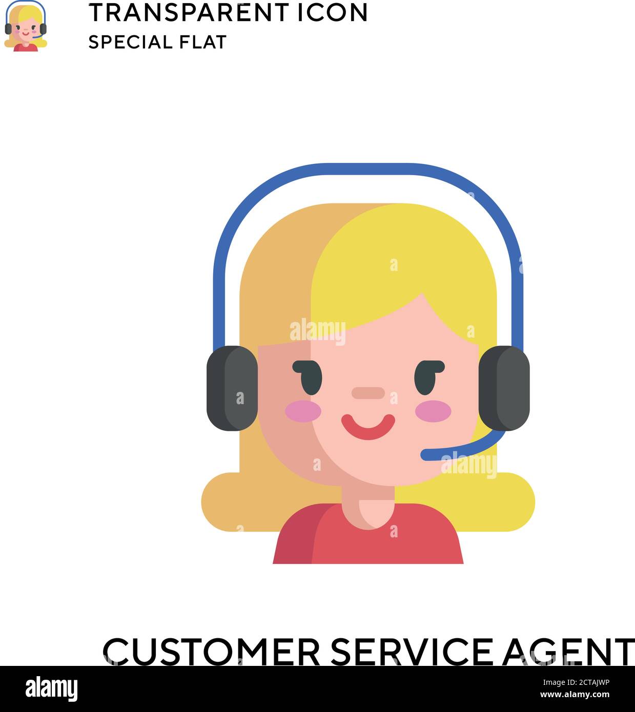 Customer service agent vector icon. Flat style illustration. EPS 10 ...