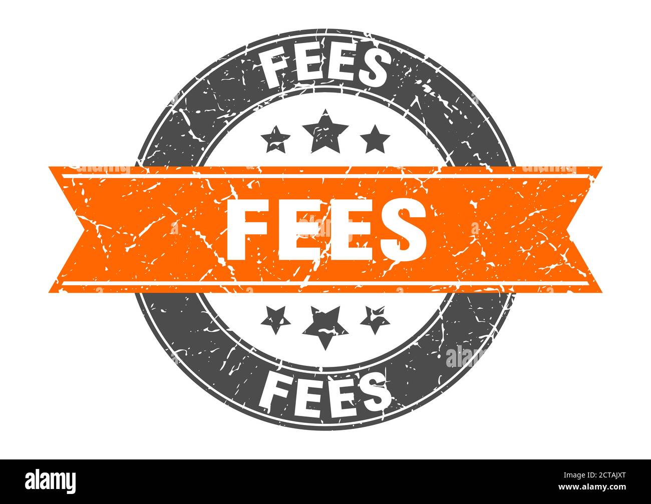 fees round stamp with ribbon. sign. label Stock Vector Image & Art - Alamy