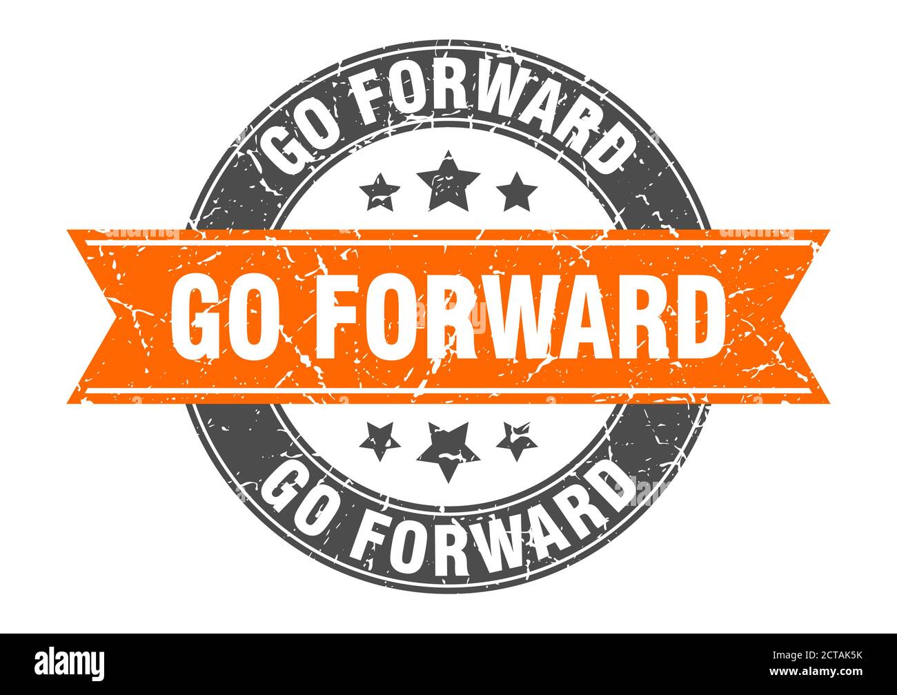 go forward round stamp with ribbon. sign. label Stock Vector Image ...