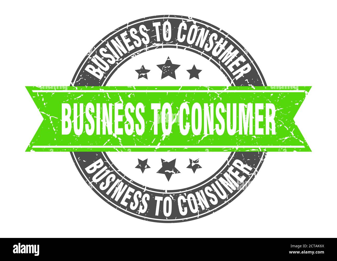 business to consumer round stamp with ribbon. sign. label Stock Vector ...