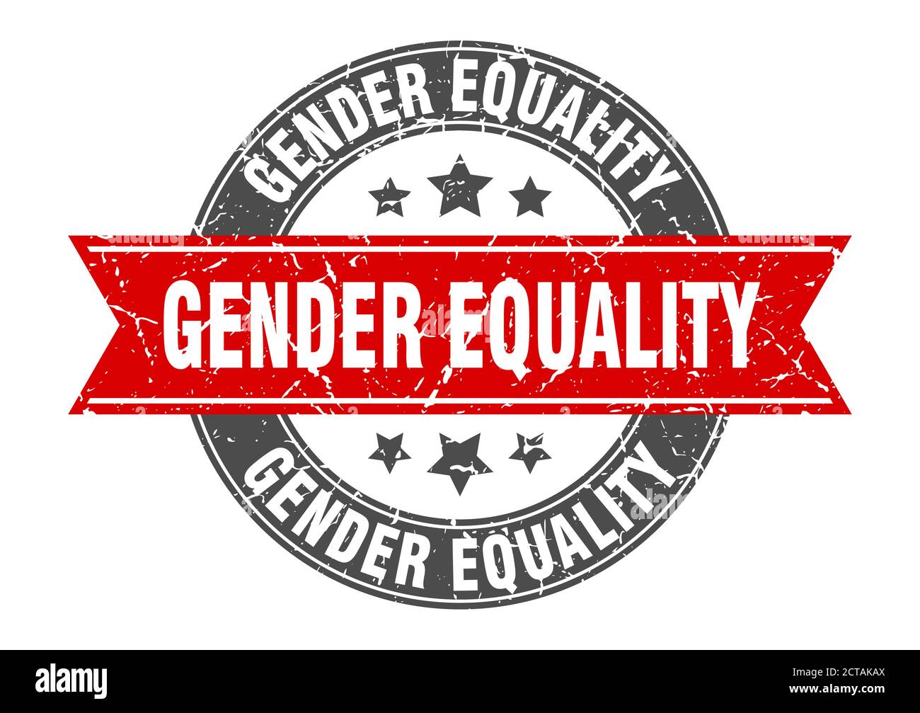 gender equality round stamp with ribbon. sign. label Stock Vector Image ...