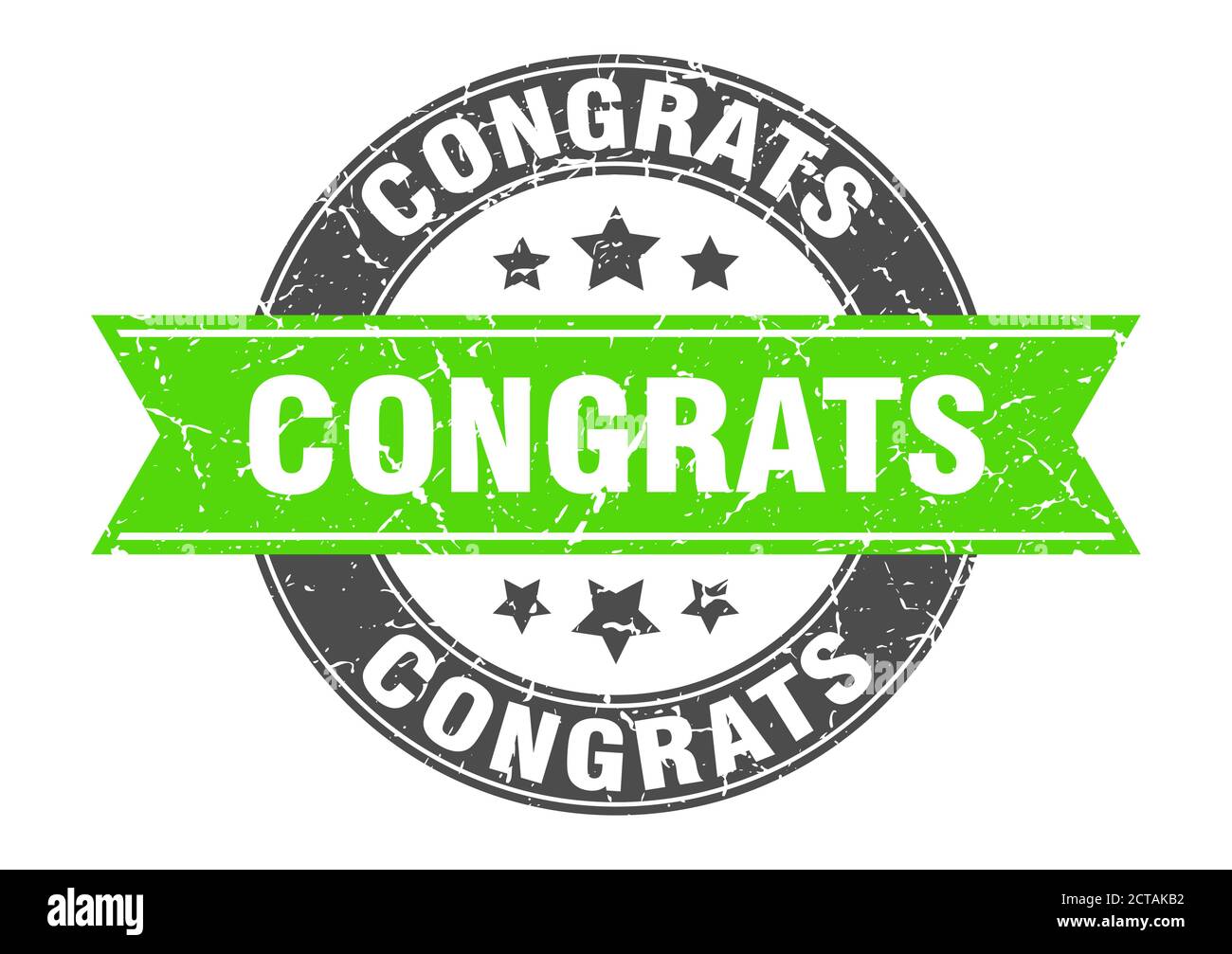 congrats round stamp with ribbon. sign. label Stock Vector Image & Art ...