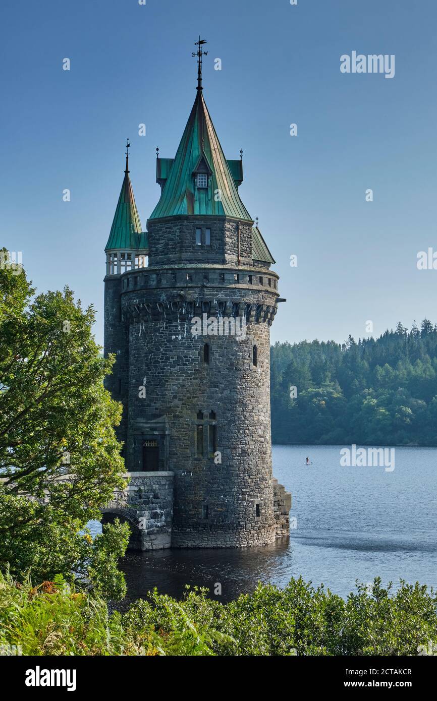 The Straining Tower at Lake Vyrnwy, Powys, Wales Stock Photo - Alamy
