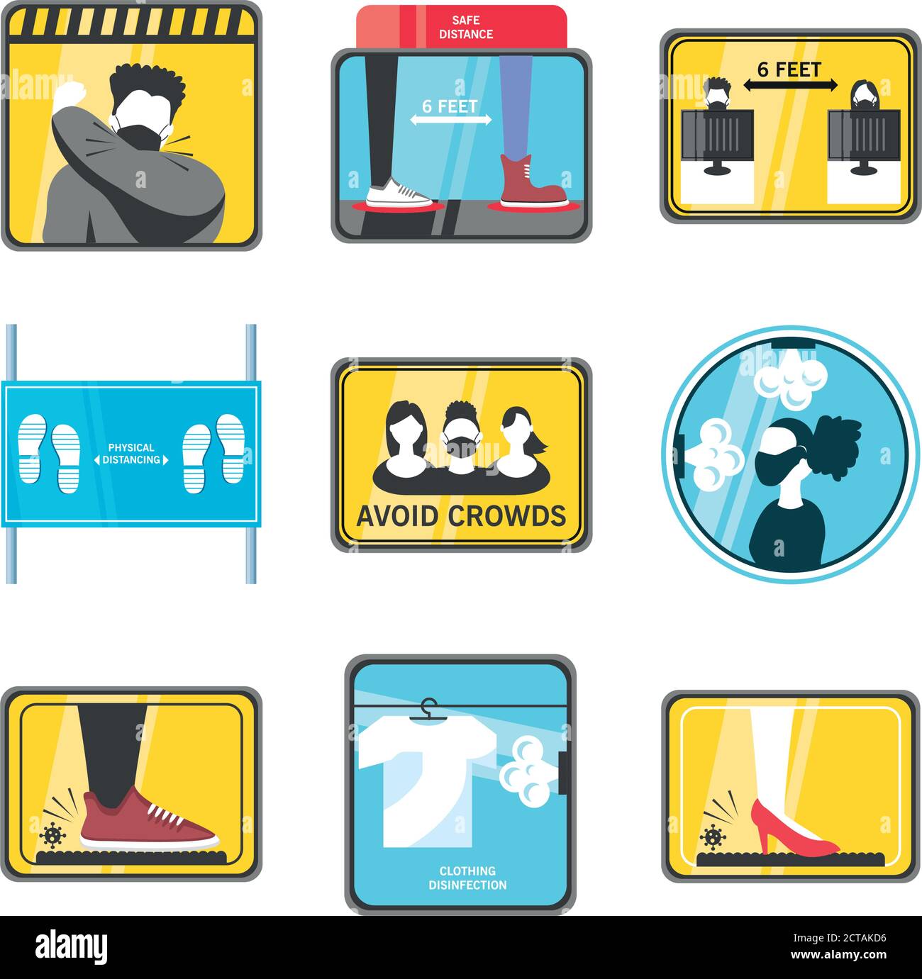 New normal detailed style icon set design of Covid 19 virus theme ...