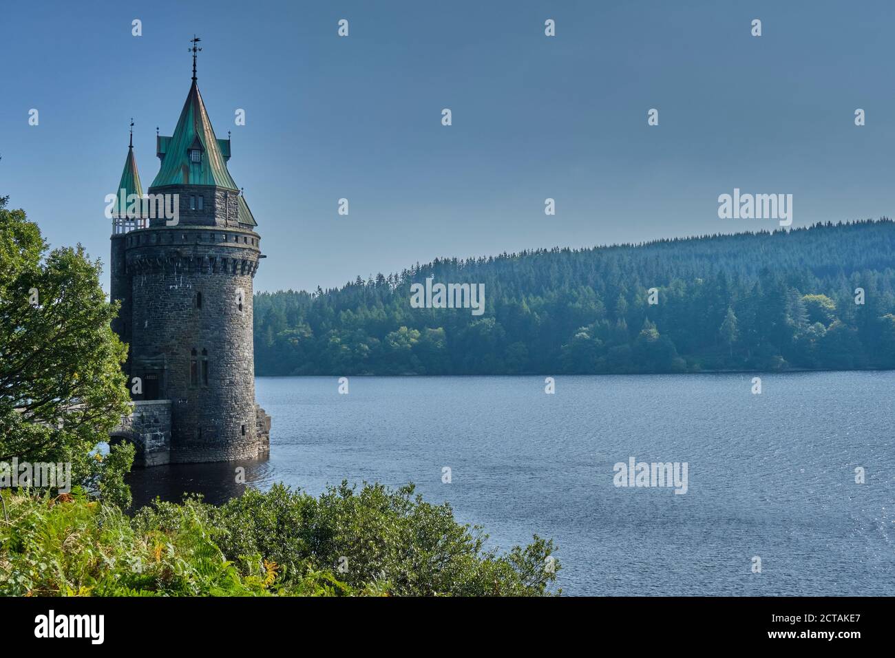 The Straining Tower at Lake Vyrnwy, Powys, Wales Stock Photo - Alamy