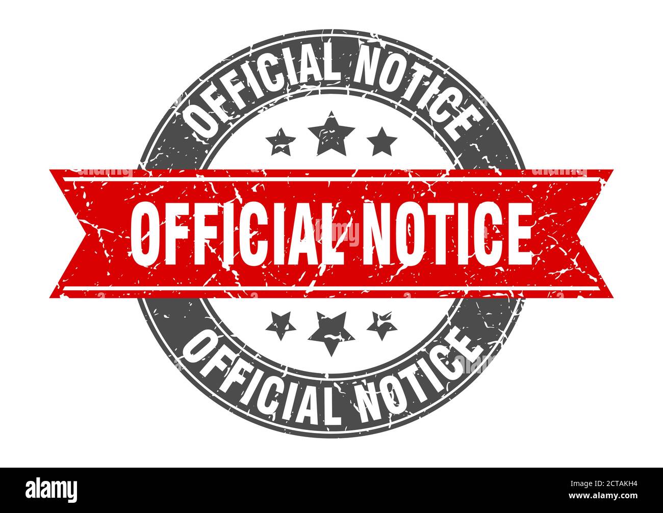 official notice round stamp with ribbon. sign. label Stock Vector Image ...