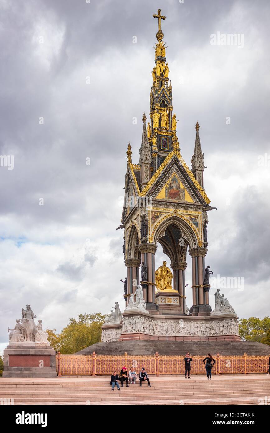 The Albert Memorial, directly north of the Royal Albert Hall in ...