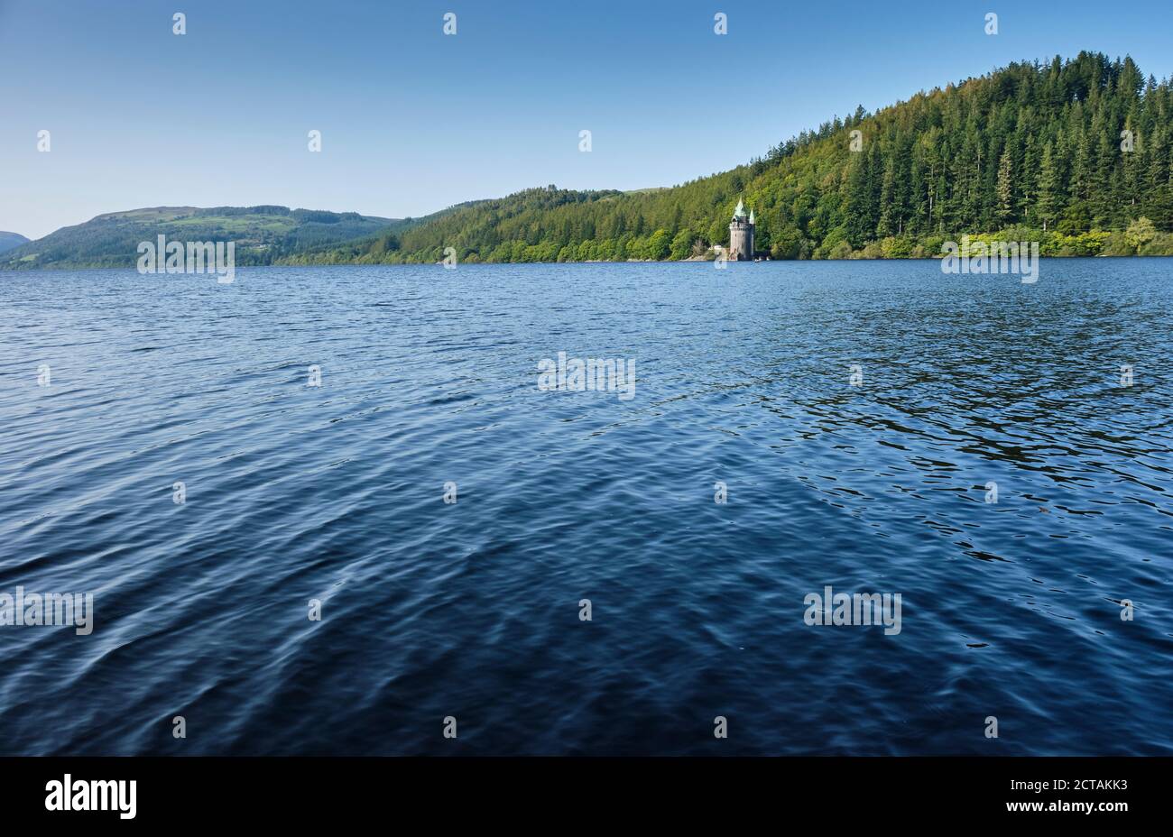 The Straining Tower at Lake Vyrnwy, Powys, Wales Stock Photo - Alamy