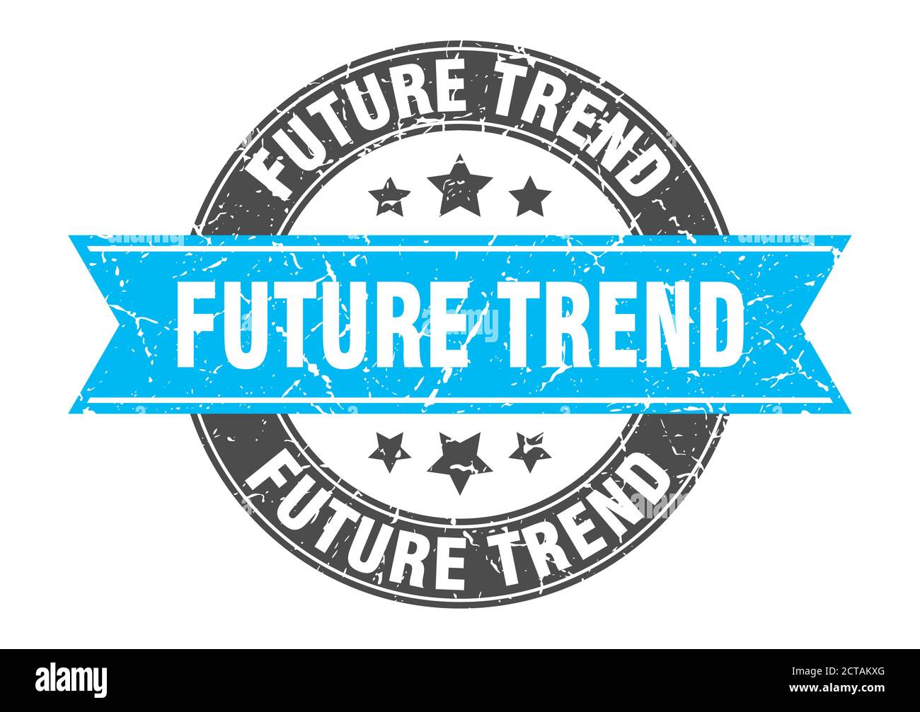 future trend round stamp with ribbon. sign. label Stock Vector Image ...