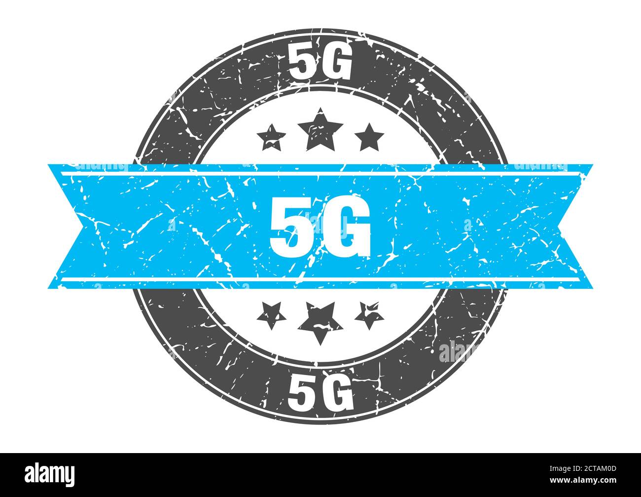 5g round stamp with ribbon. sign. label Stock Vector Image & Art - Alamy