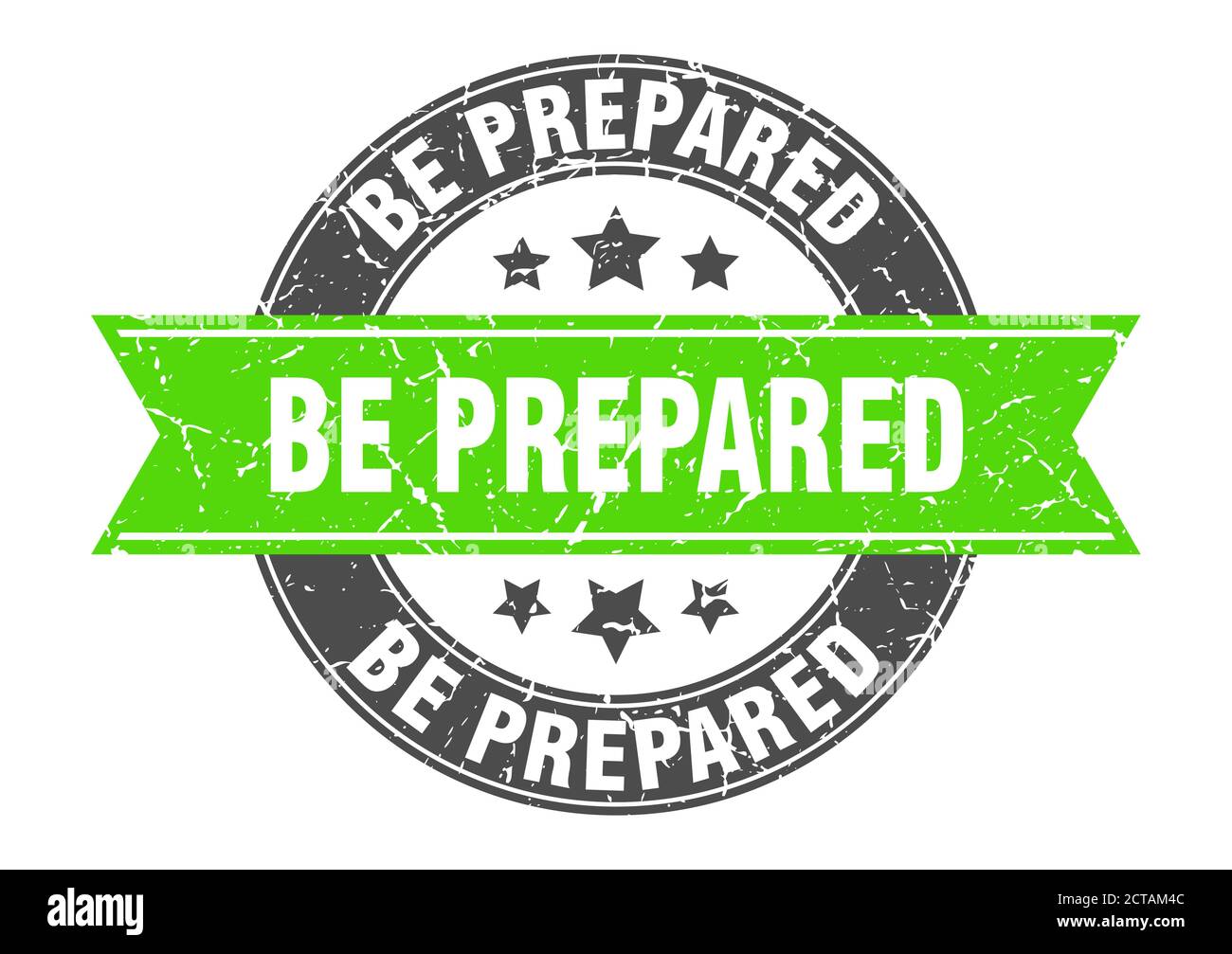 be prepared round stamp with ribbon. sign. label Stock Vector Image ...