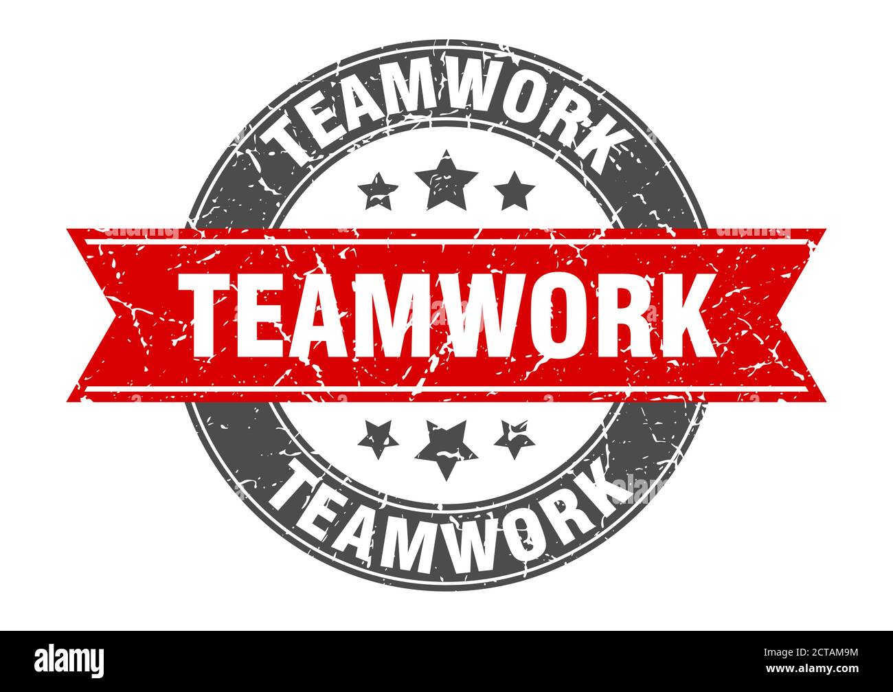 teamwork round stamp with ribbon. sign. label Stock Vector Image & Art ...