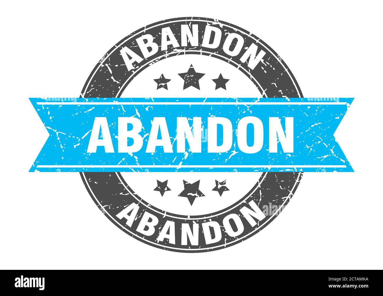 abandon round stamp with ribbon. sign. label Stock Vector Image & Art ...
