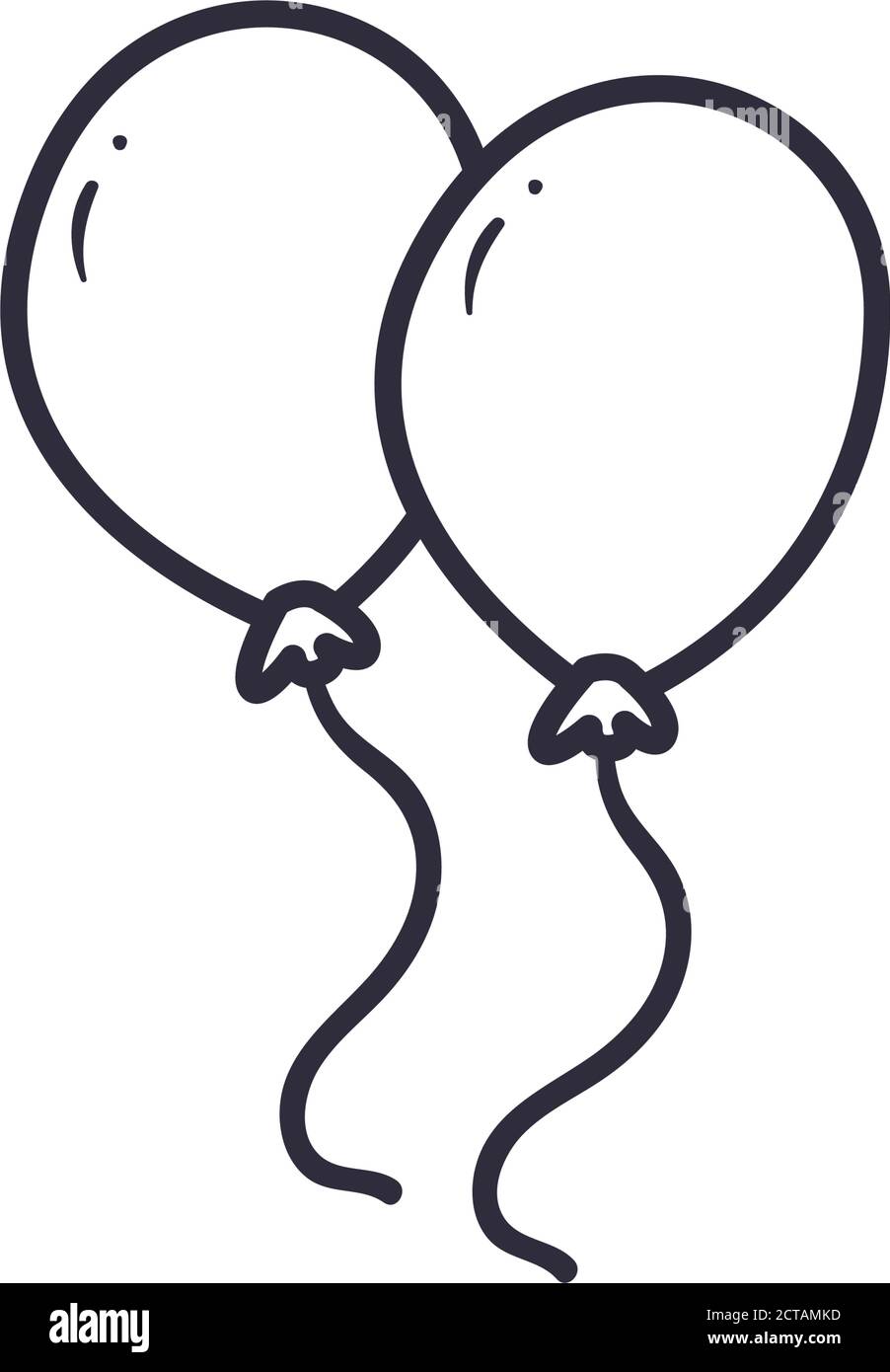 Balloons line style icon design, Party celebration and entertainment ...