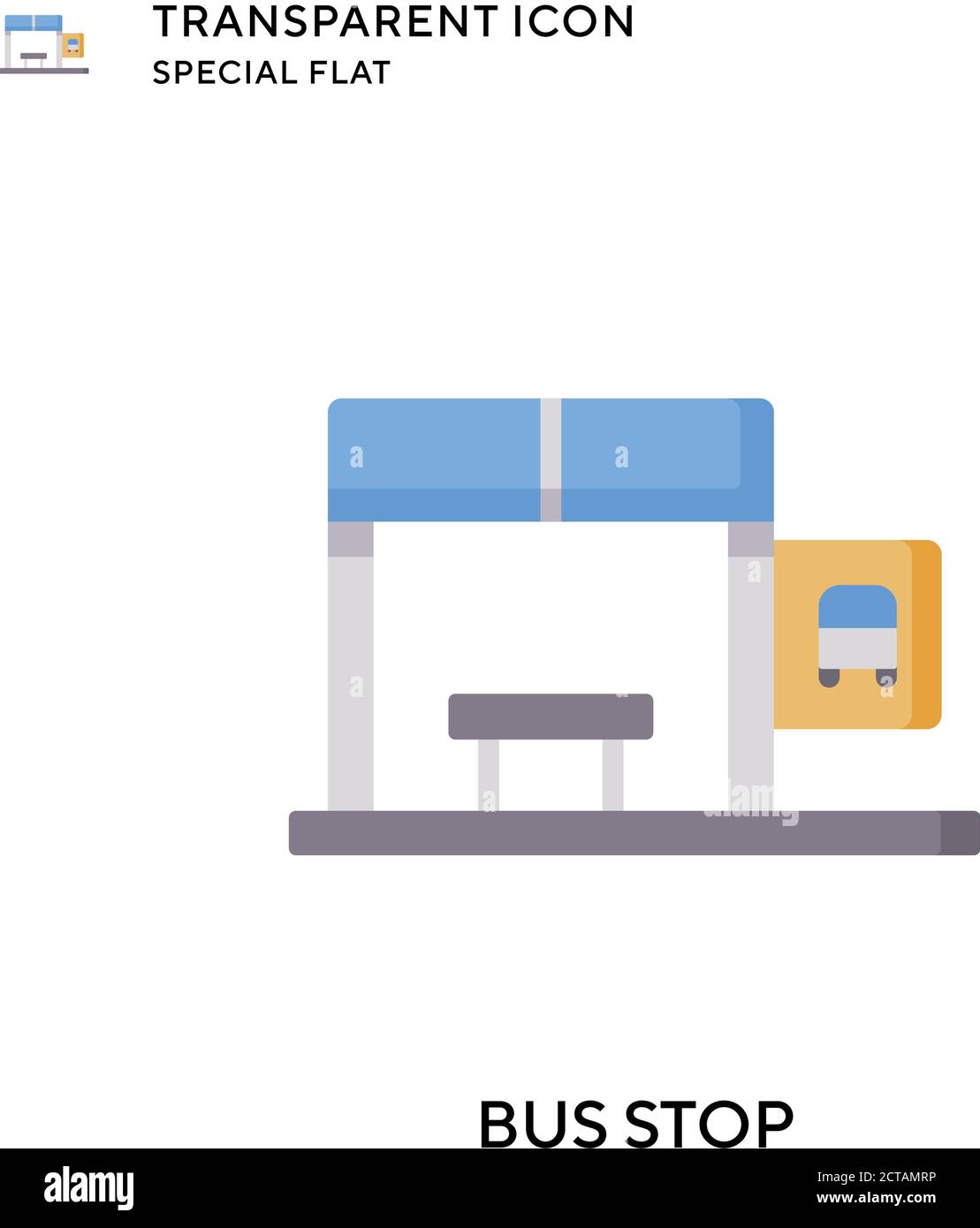 Bus stop vector icon. Flat style illustration. EPS 10 vector Stock ...