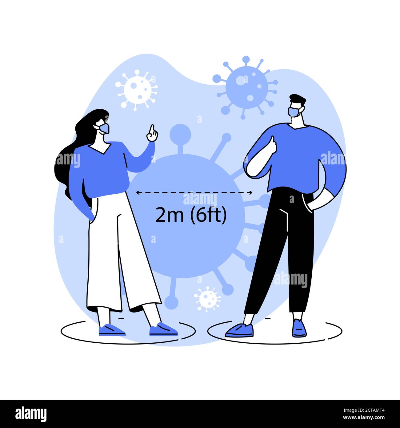 Keep distance abstract concept vector illustration Stock Vector Image ...