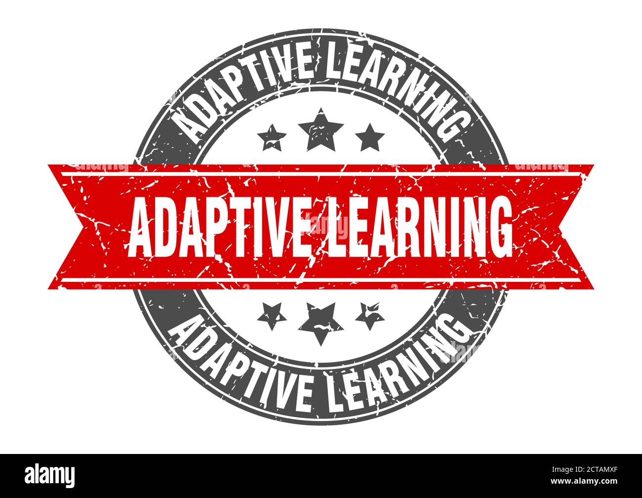 adaptive learning round stamp with ribbon. sign. label Stock Vector ...