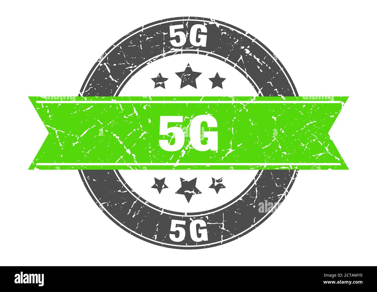 5g round stamp with ribbon. sign. label Stock Vector Image & Art - Alamy