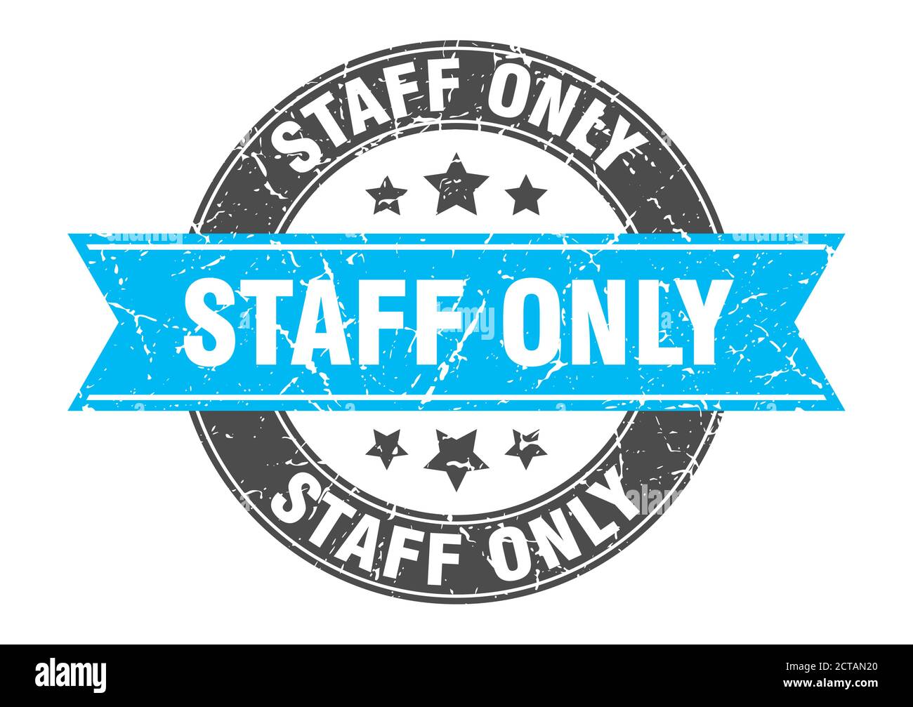 staff only round stamp with ribbon. sign. label Stock Vector Image ...