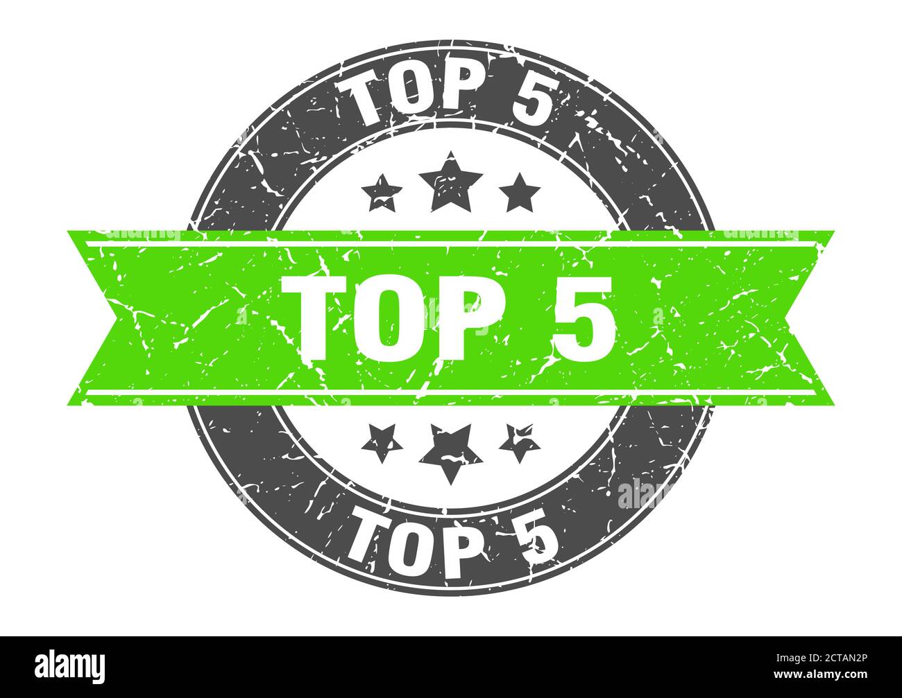 top 5 round stamp with ribbon. sign. label Stock Vector Image & Art - Alamy