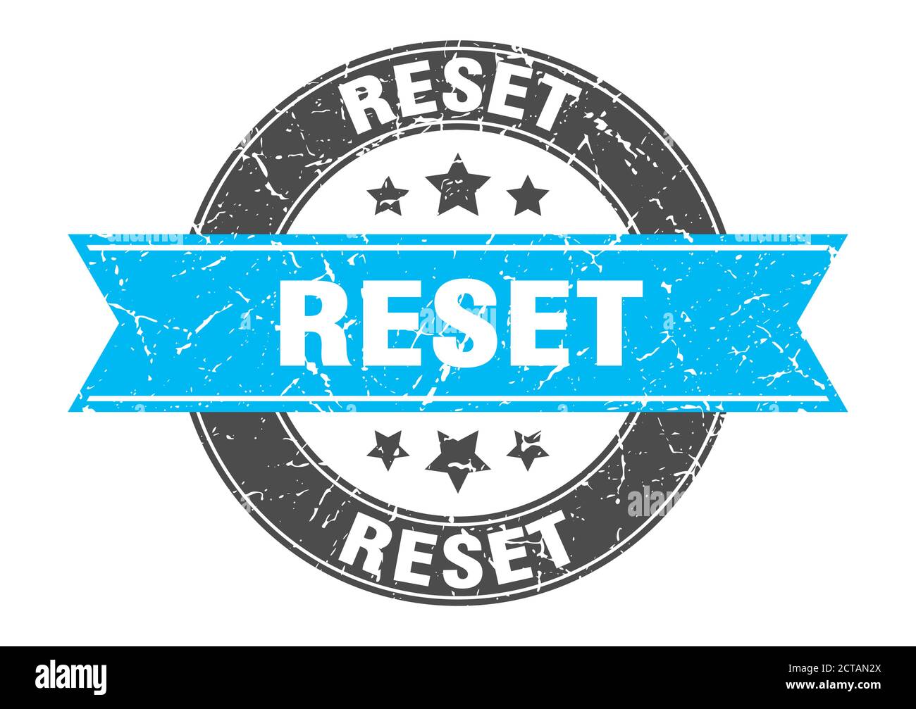 reset round stamp with ribbon. sign. label Stock Vector Image & Art - Alamy