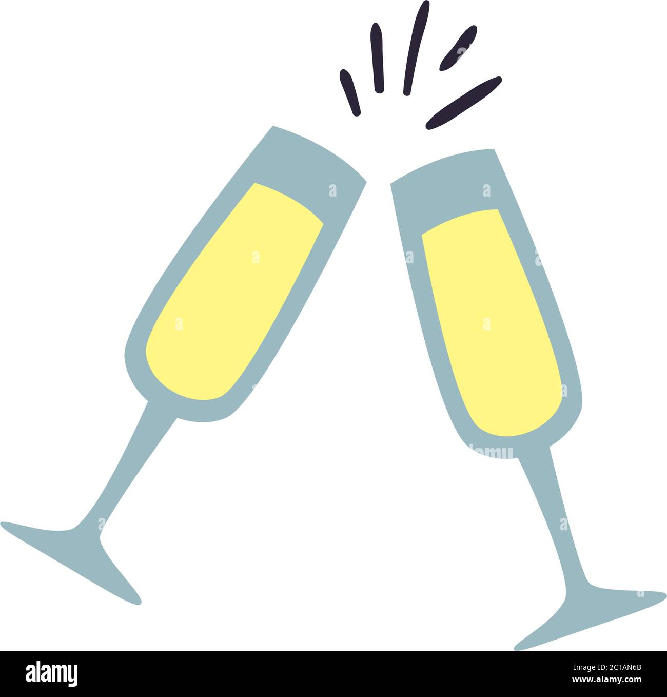 Champagne cups free form style icon design, Alcohol drink bar beverage ...