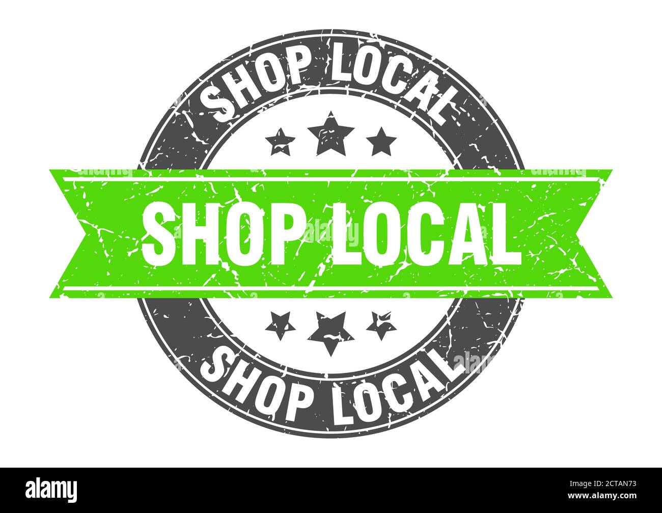 shop local round stamp with ribbon. sign. label Stock Vector Image ...