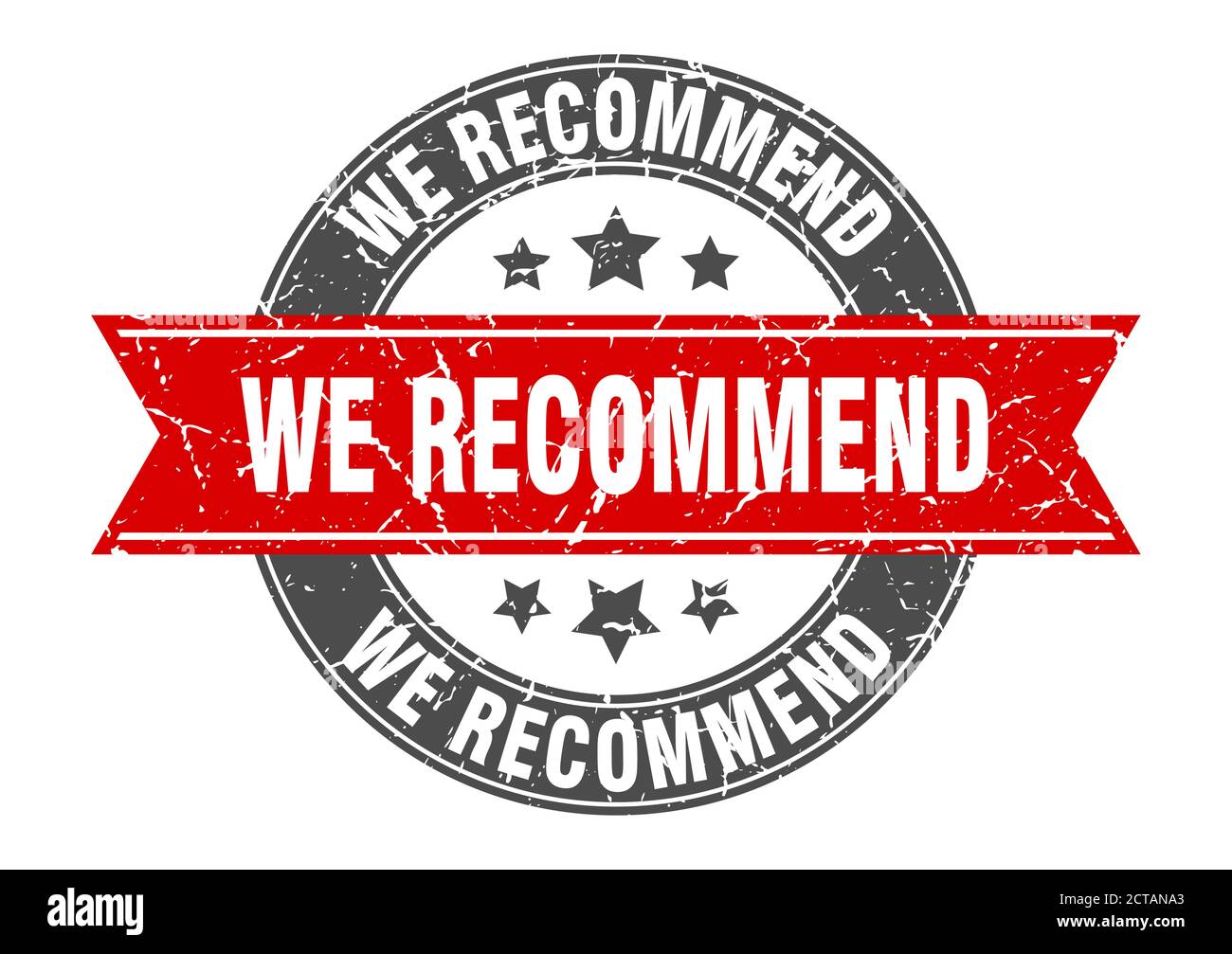we recommend round stamp with ribbon. sign. label Stock Vector Image ...