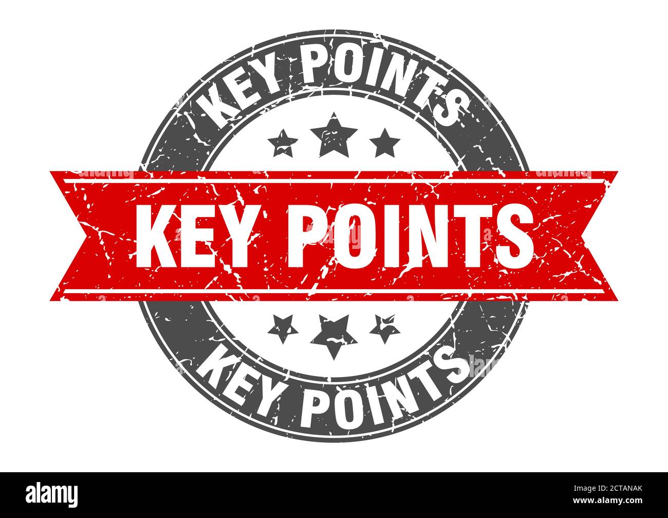 key points round stamp with ribbon. sign. label Stock Vector Image ...