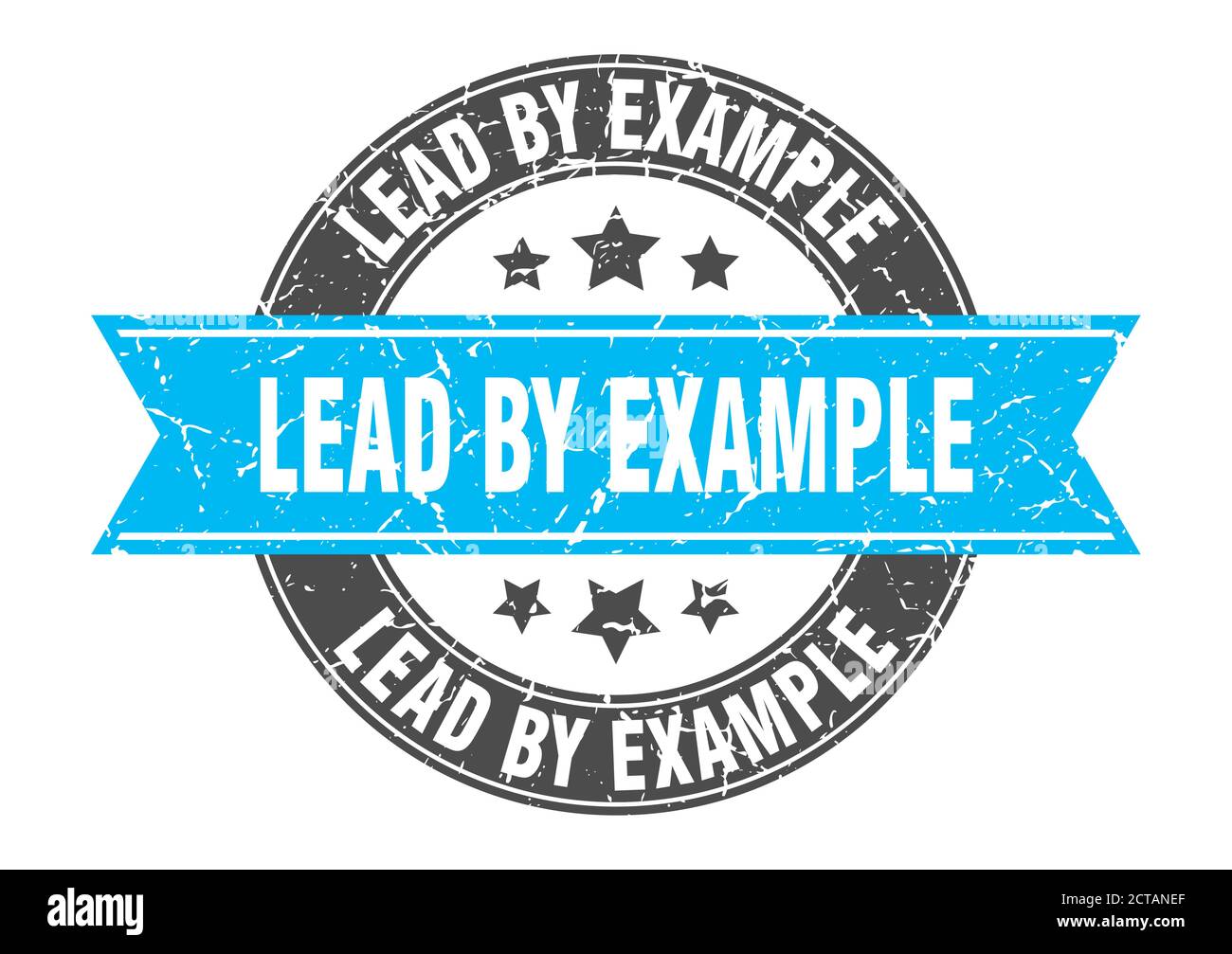 lead by example round stamp with ribbon. sign. label Stock Vector Image ...