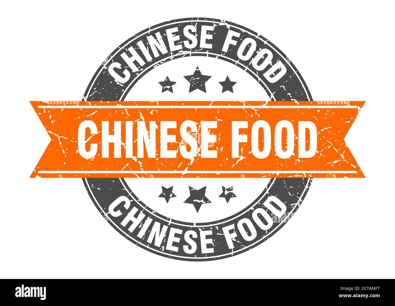 chinese food round stamp with ribbon. sign. label Stock Vector Image ...