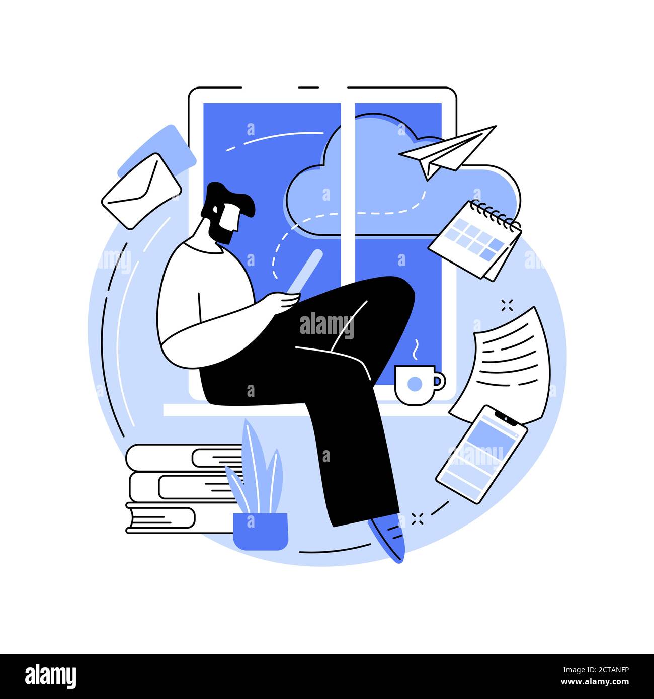 Stay at home abstract concept vector illustration Stock Vector Image ...