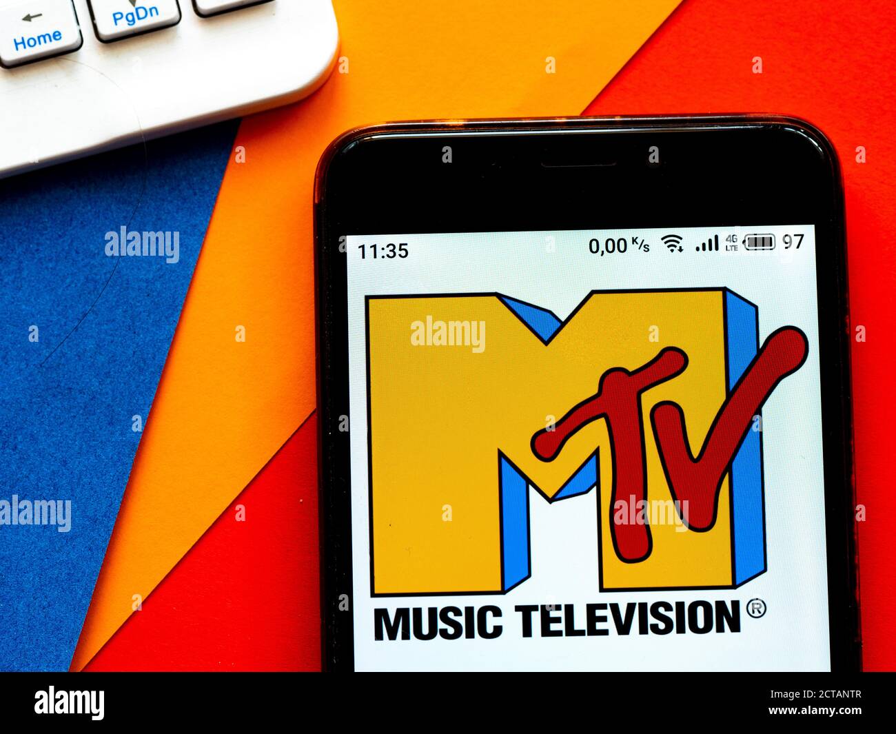 In this photo illustration a MTV (originally an initialism of Music ...