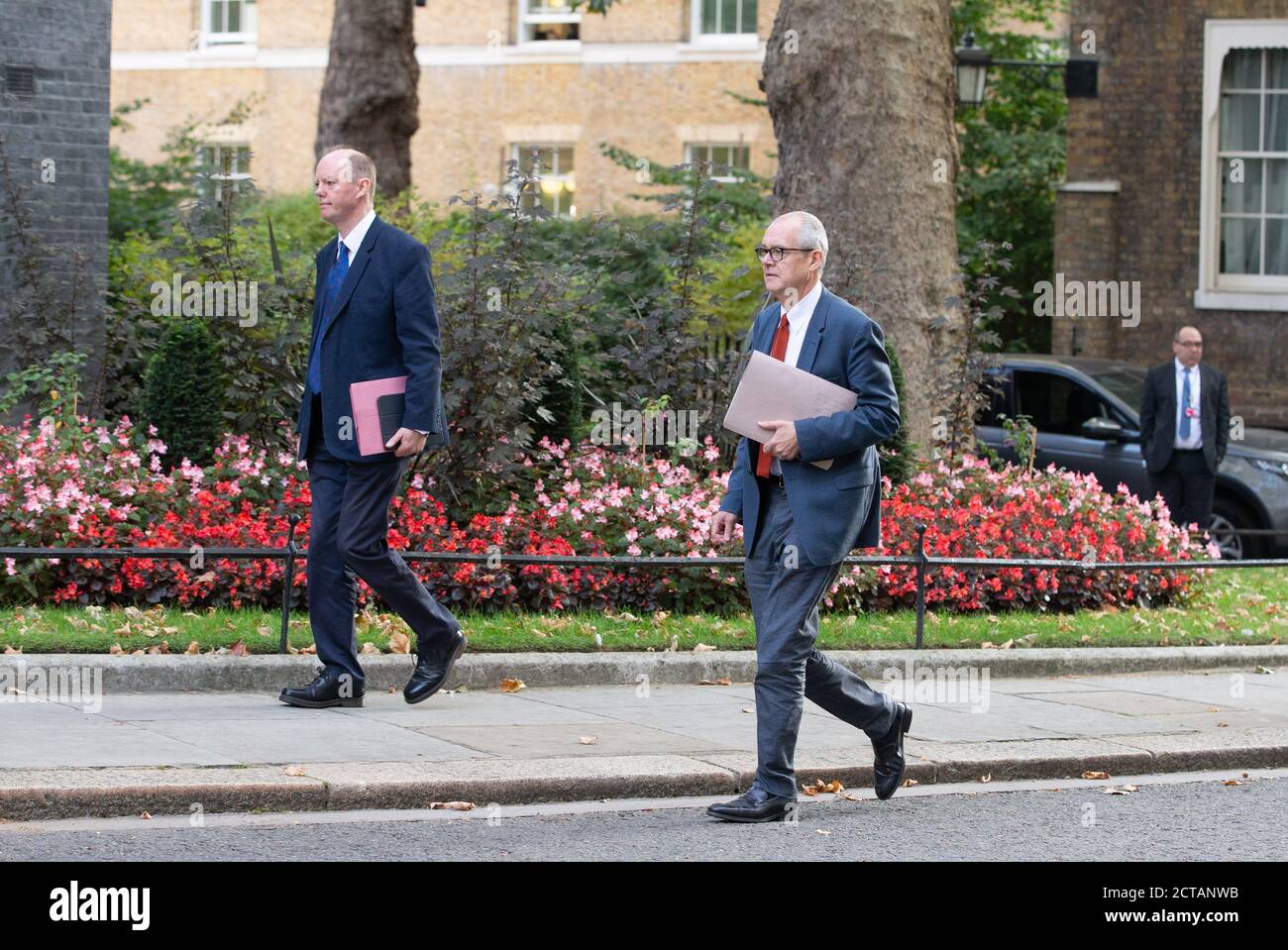 London, UK. 22nd Sep, 2020. Sir Chris Whitty(L) arrives for a meeting ...