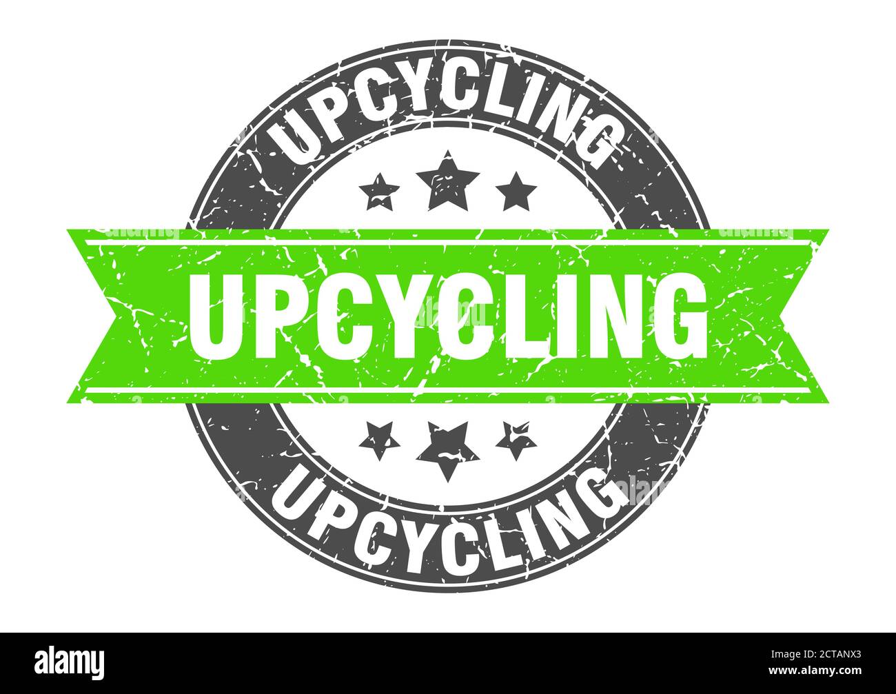 upcycling round stamp with ribbon. sign. label Stock Vector Image & Art ...