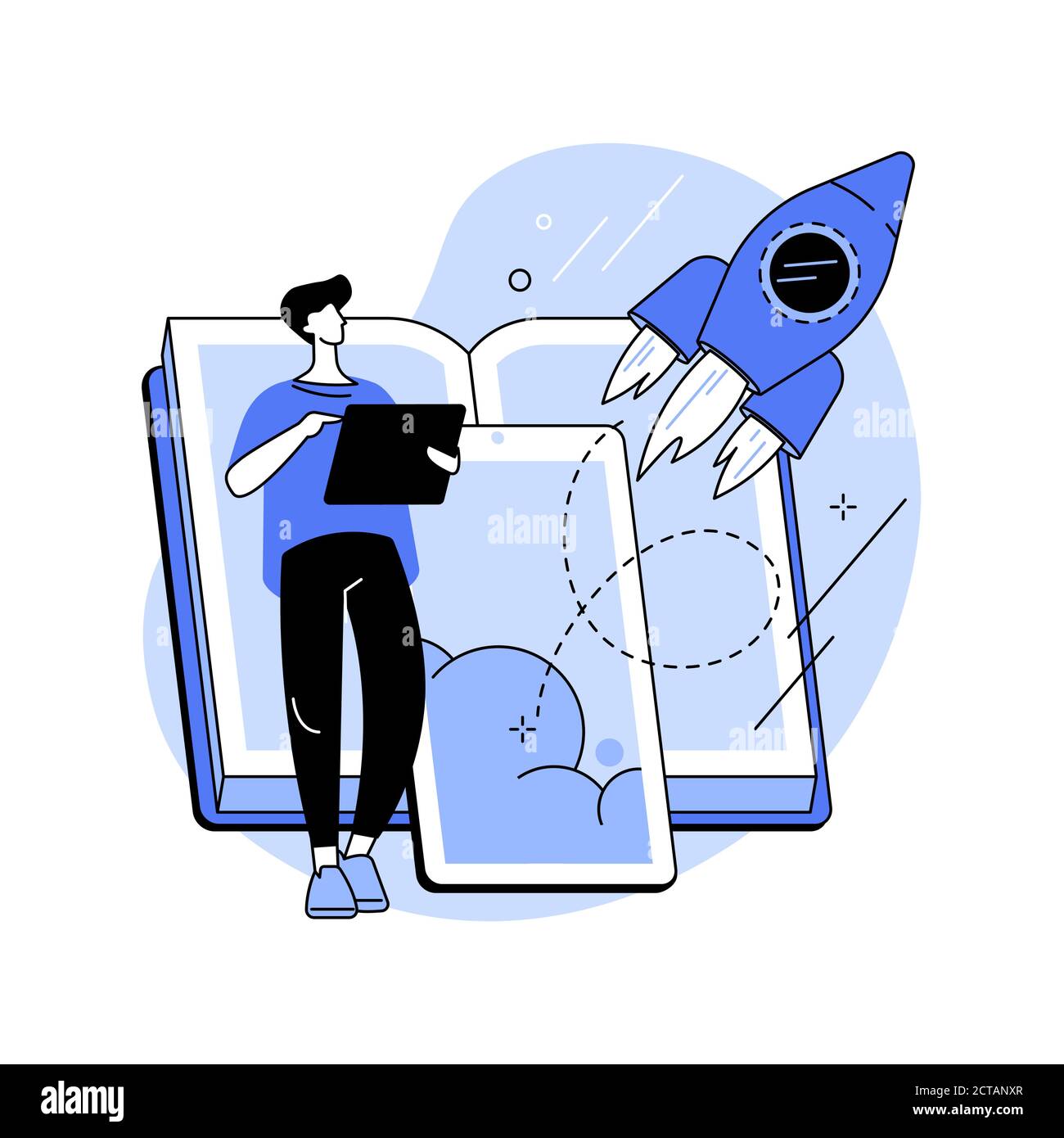 Augmented reality book abstract concept vector illustration Stock ...