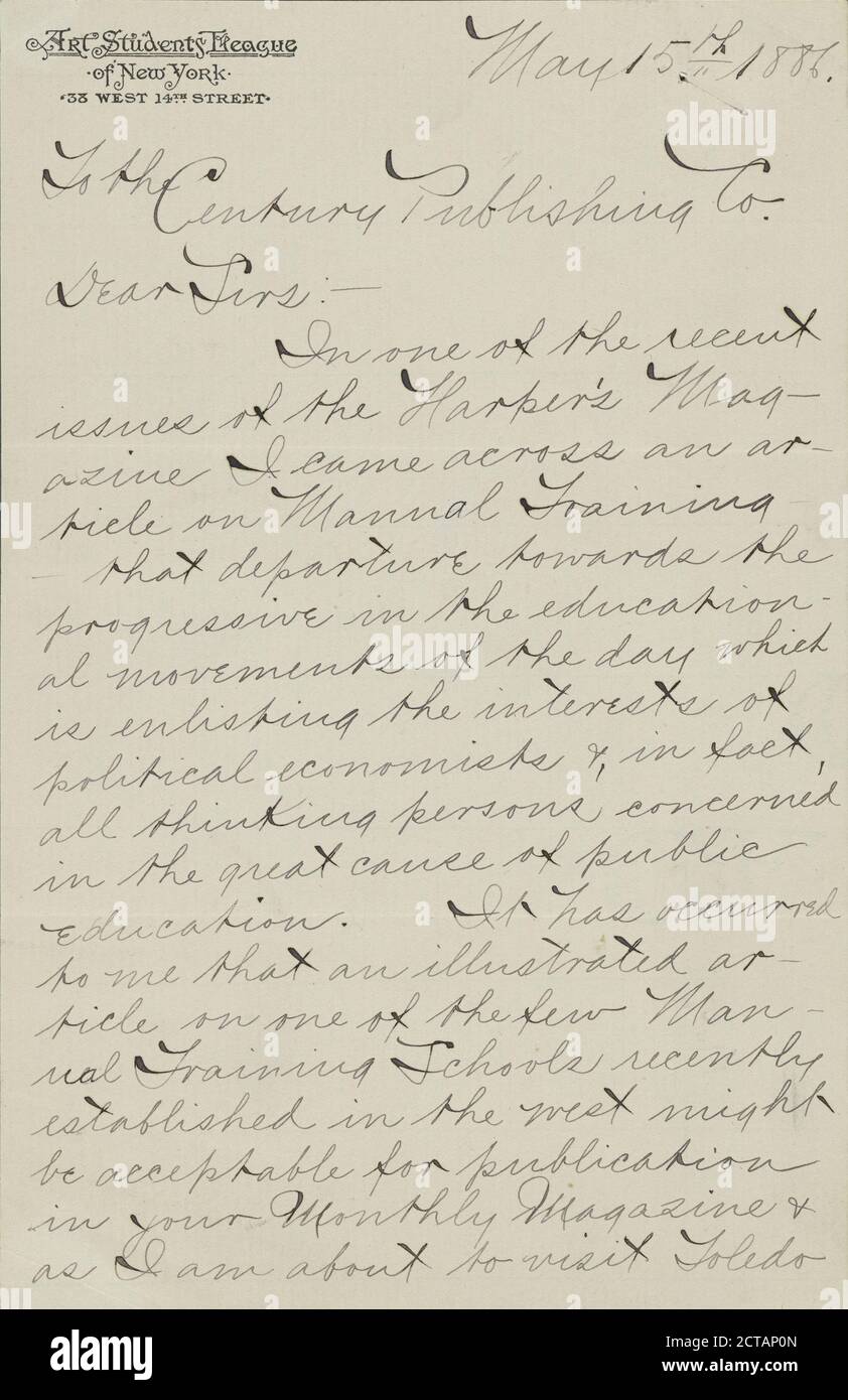 West, S.J, text, Correspondence, 1886 Stock Photo - Alamy